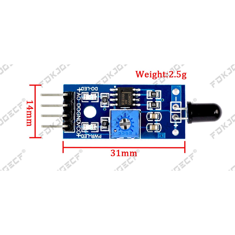 LM393 3 Pin / 4 Pin IR Flame Detection Sensor Module Fire Detector ...
