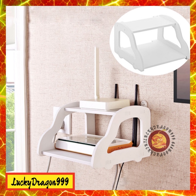 WiFi Modem Holder 2 Layer Organizer Wifi Router Wifi Holder Shelf Wood ...
