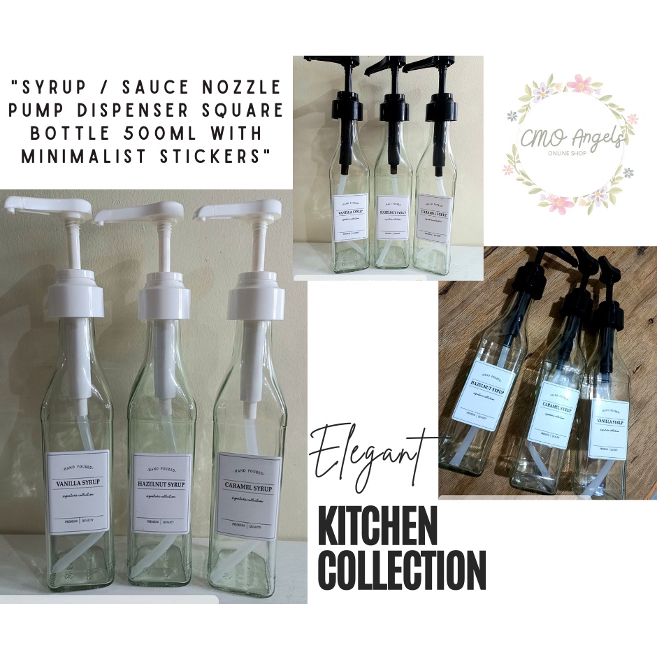Milktea / Coffee Syrup Sauce Nozzle Pump Dispenser Square Bottle ...