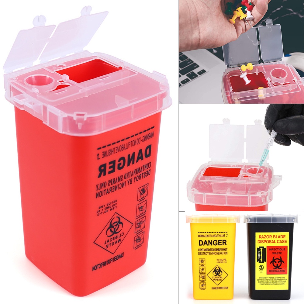 1L Plastic Tattoo Medical Supplies Container Waste Box Disposable ...