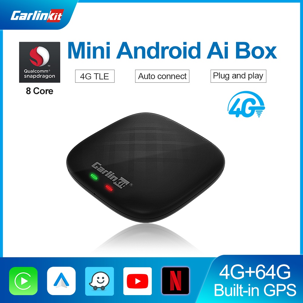 CarlinKit CarPlay Ai Box Mini Android Box 4 64G Wireless Android Auto Dongle 4GLTE Smart Android ...