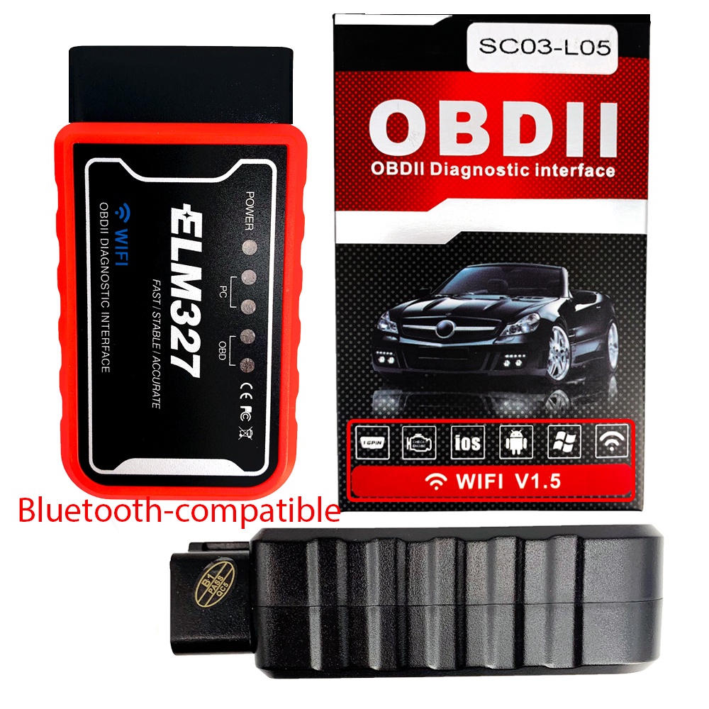 obd2 scanner automotivo elm327 Bluetooth-compatible v1.5 diagnostic obd2 ios Android WIFI ...