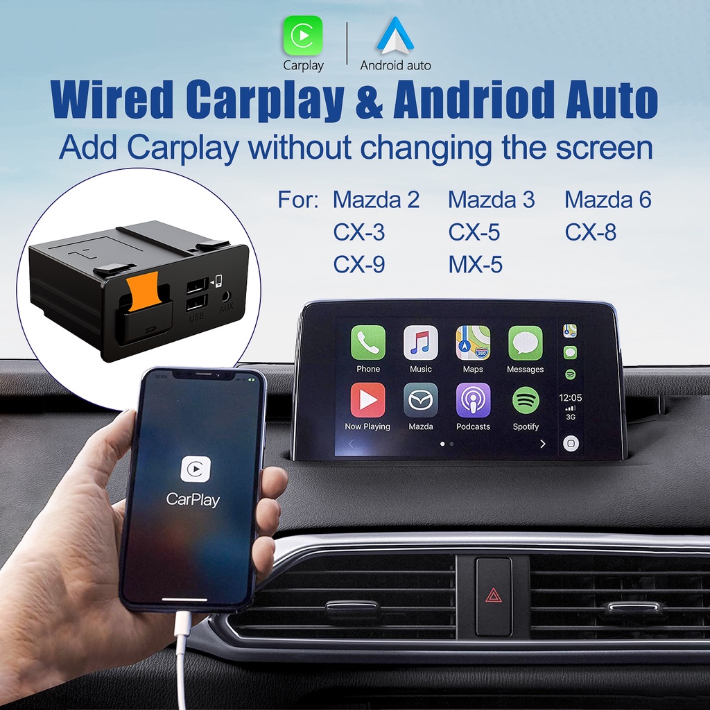 Apple CarPlay Android Auto USB Adapter OEM for Mazda Carplay Hub Mazda ...