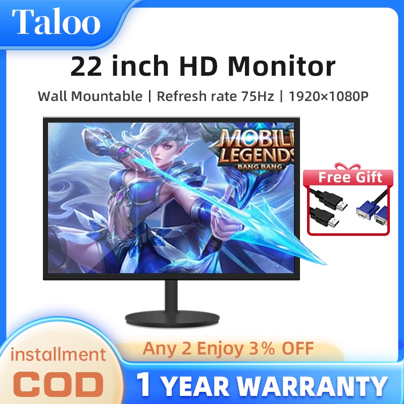 Monitor Brand New 27/24/22/19/17 inch LED Monitor 75HZ PC Computer Game ...