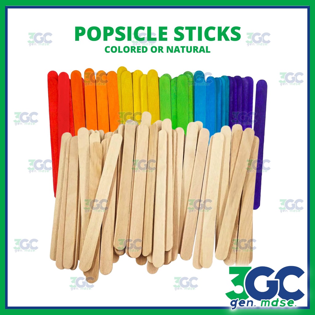 Popsicle Sticks (Natural or Colored) | Shopee Malaysia