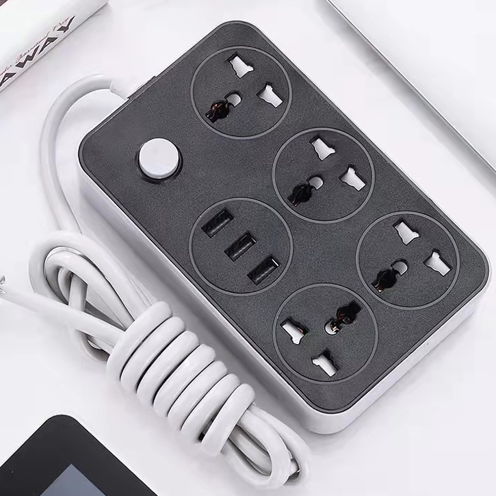 Universal Electric socket 6 Power Socket Extension wire USB Ports wayar ...