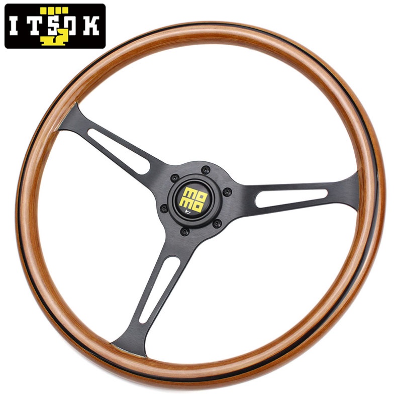 【ITSOK】momo steering wheel Wood Steering Wheel 15inch 380mm Classic ...