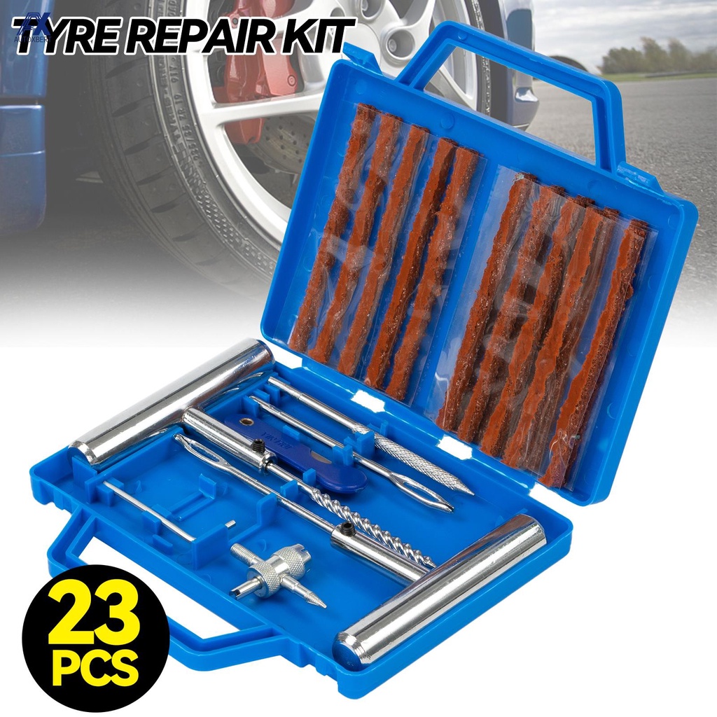 23X Emergency Tire Repair Kit DIY Heavy Duty Flat Tyre Punctures Tool ...