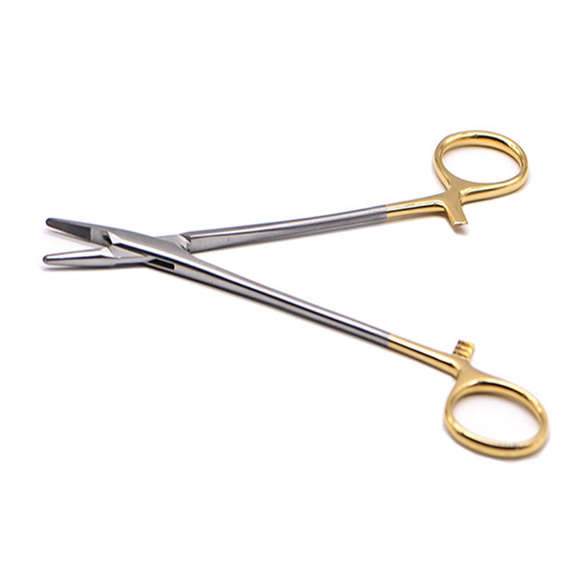 Dental Needle Holder Plier German Stainless Steel Gold Plated Handle ...