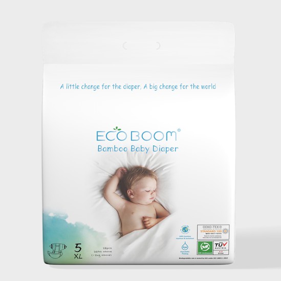 ECO BOOM Extra Large Trial Pack Biodegradable Bamboo Tape Diapers 28 ...