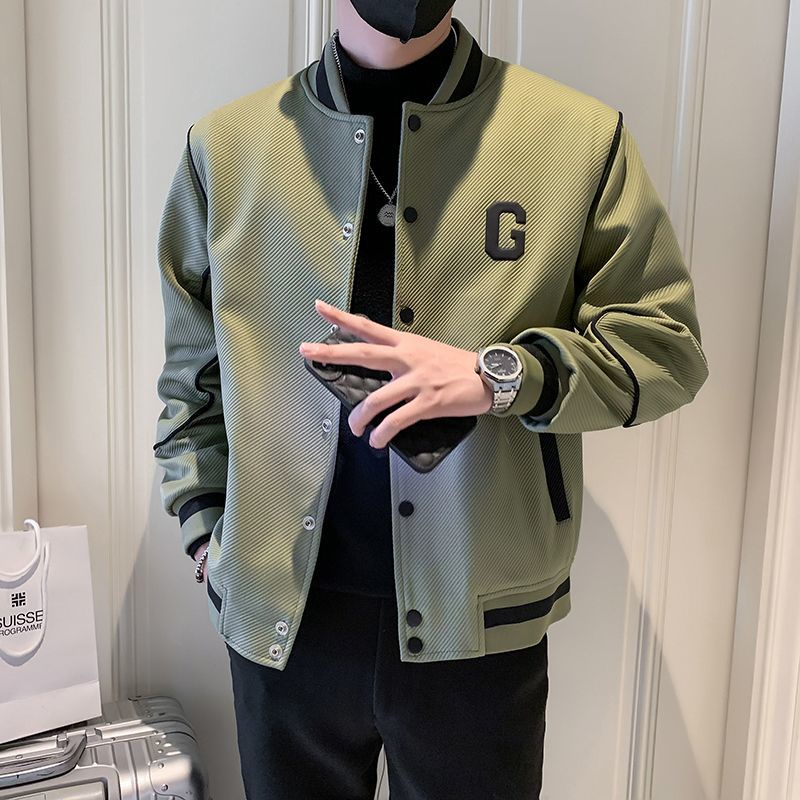 Jacket Men's Autumn And Winter New Green Spring Ruffian Handsome ...