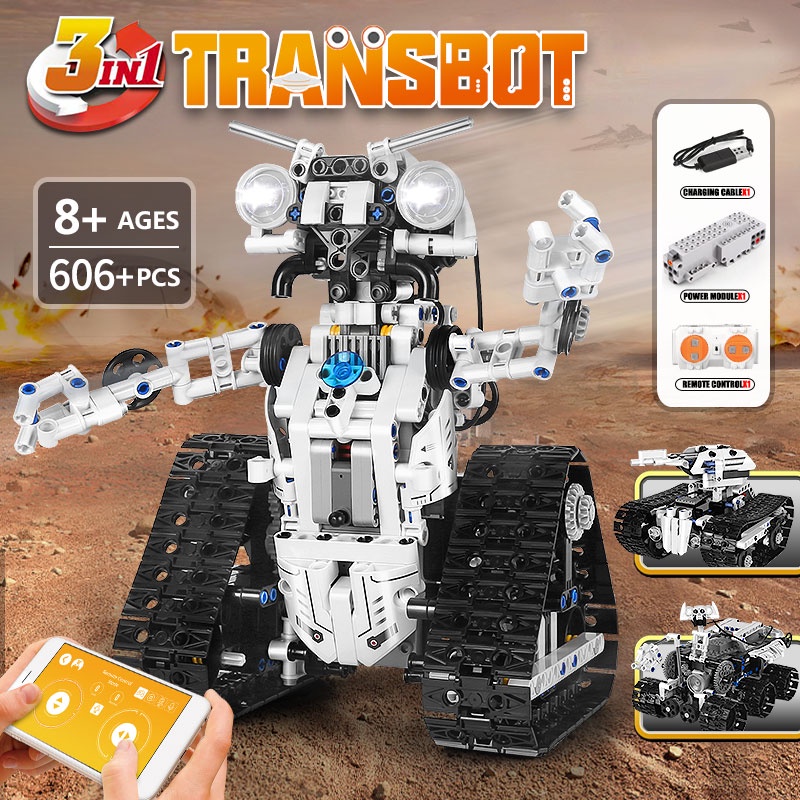 Technic RC Robot Brick 3in1 Remote Control Transform Robots Tank Space ...