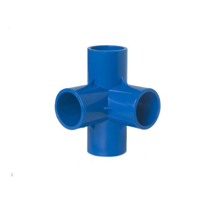 IDO-FIX high quality PVC four way Blue Pipe Connector pipe fitting pvc ...
