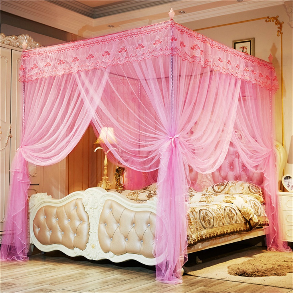 Quality Bed Mosquito Net Single Queen King Bedroom 4 Corner Post Bed ...
