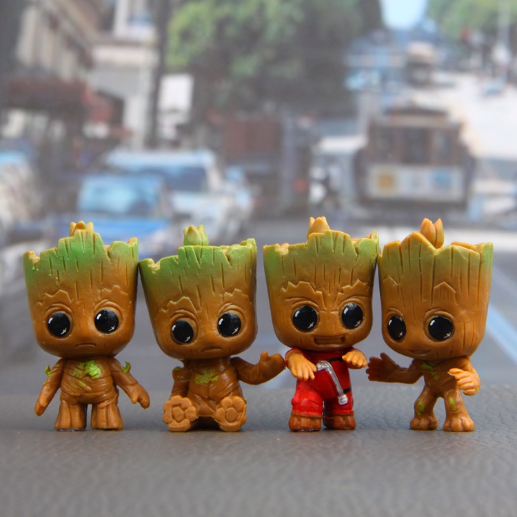 Marvel Guardians of The Galaxy Baby Groot Tree Man 4pcs/set PVC Figure ...