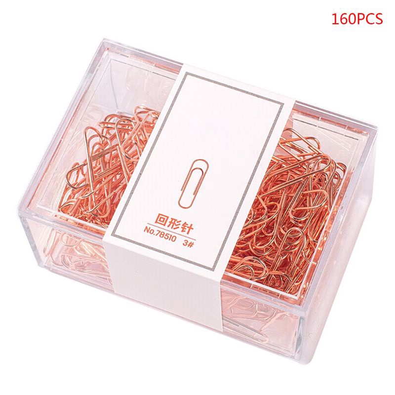 love*160pcs Mini Metal Paper Clips Bookmarks Photo Letter Binder Clip ...
