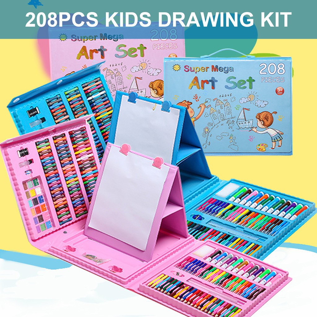 86/150/168/208pcs Colour Pencil Set Kids Painting Crayon Marker Drawing ...
