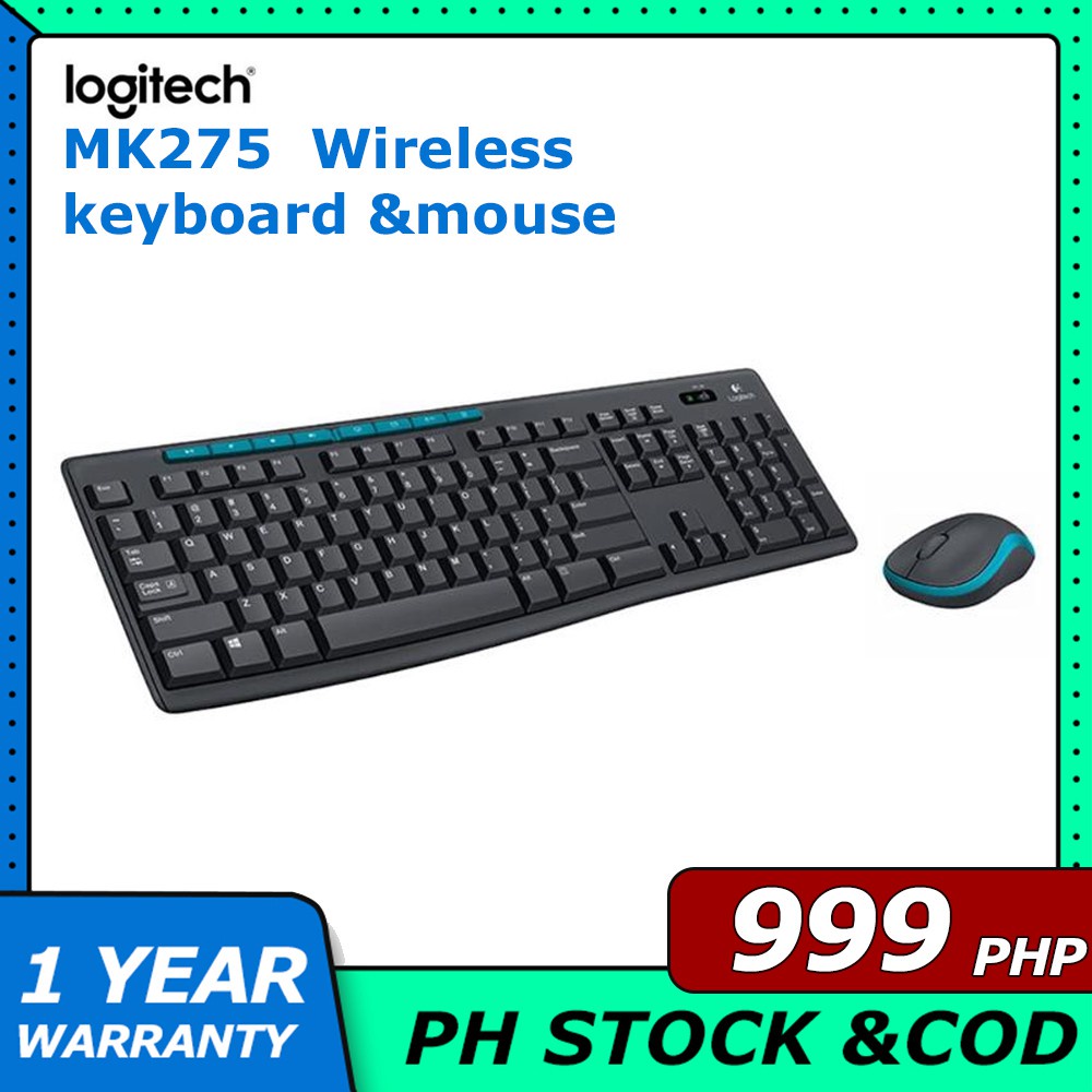 Logitech Mk275 Usb Wireless Keyboard 1000 Dpi Optical Ergonomic Mouse Combos Set For Desktop