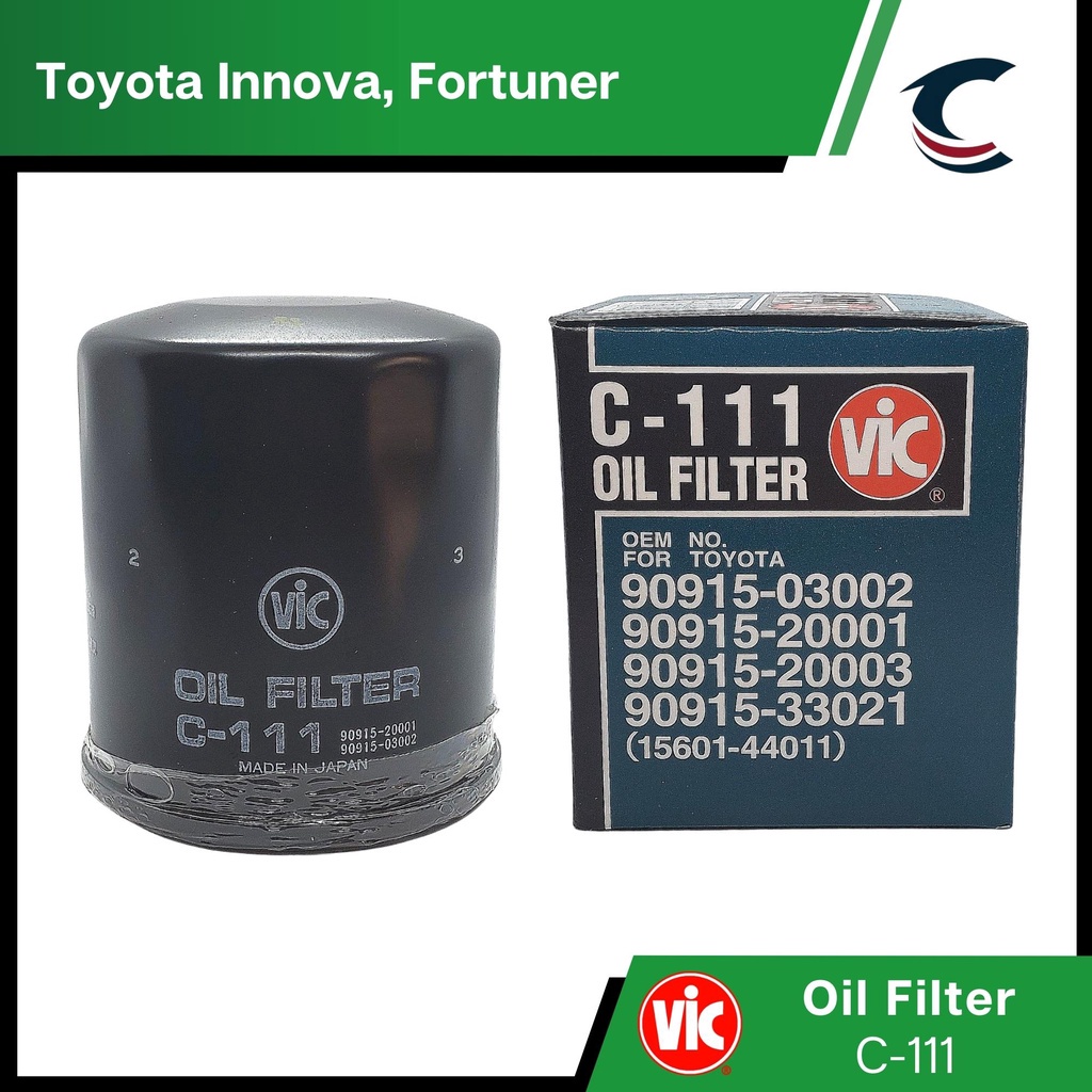 VIC C111 C-111 Oil Filter Japan for Toyota Innova, Fortuner, Hilux, Hiace | Shopee Malaysia