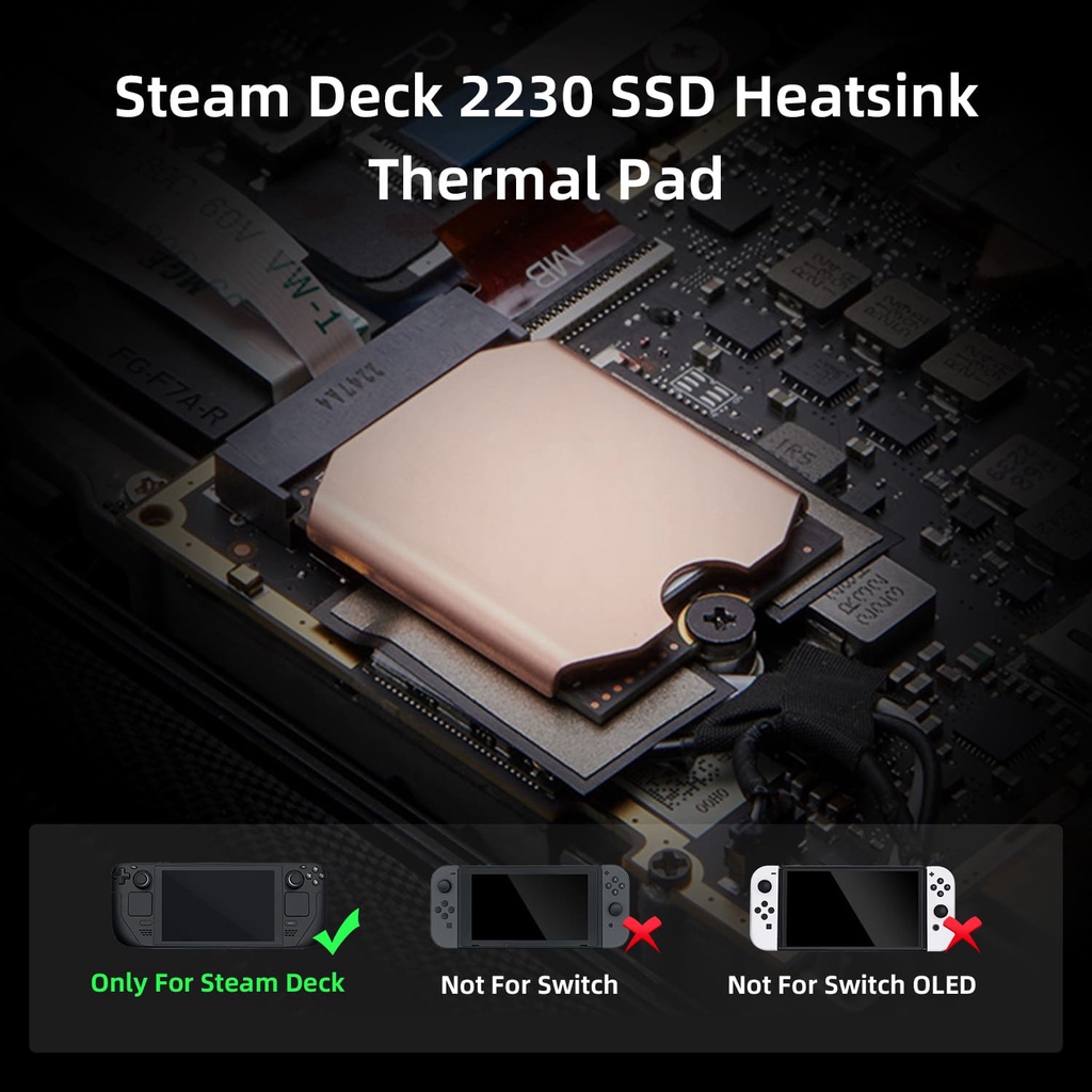 Heatsink Thermal Pad with Back Cover Opening Tools for Steam Deck M.2 ...