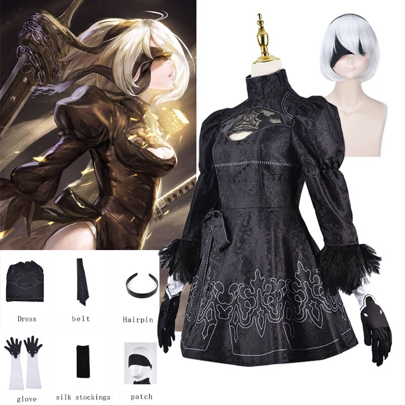 Nier Automata 2b Cosplay Costume YoRHa No. 2 Type B Costume Women Sexy ...
