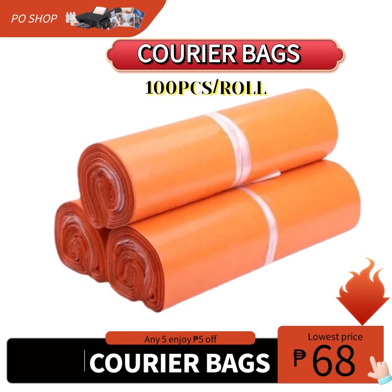 100pcs orange courier pouch Courier Package Bag For Express Shipping ...