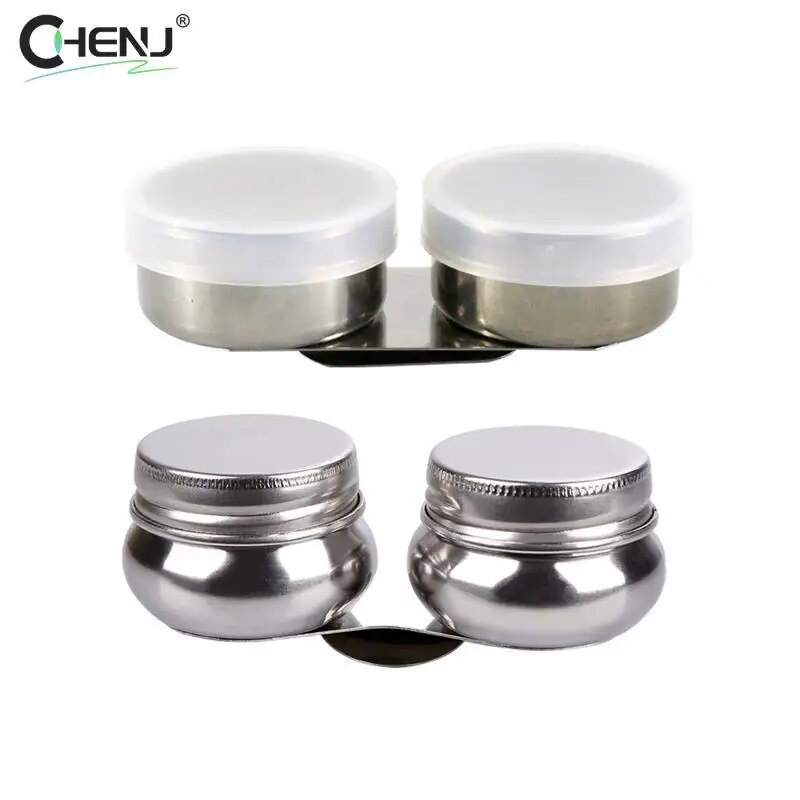 New Stainless Steel Drum Painting Palette Oil Paint Pot Single Double ...
