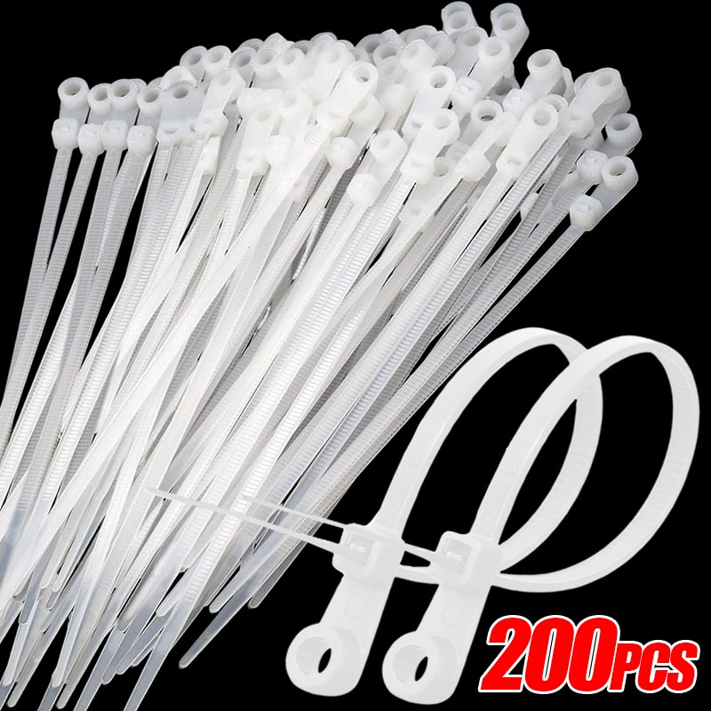 Nylon Cable Ties with Screw Hole Mountable Self Locking Loop Wraps Bundle Ties Straps Office ...