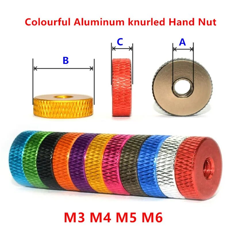 Adjust Aluminum Thumb nut M3 M4 M5 M6 Aluminum Thumb Nut Anodized Hand ...
