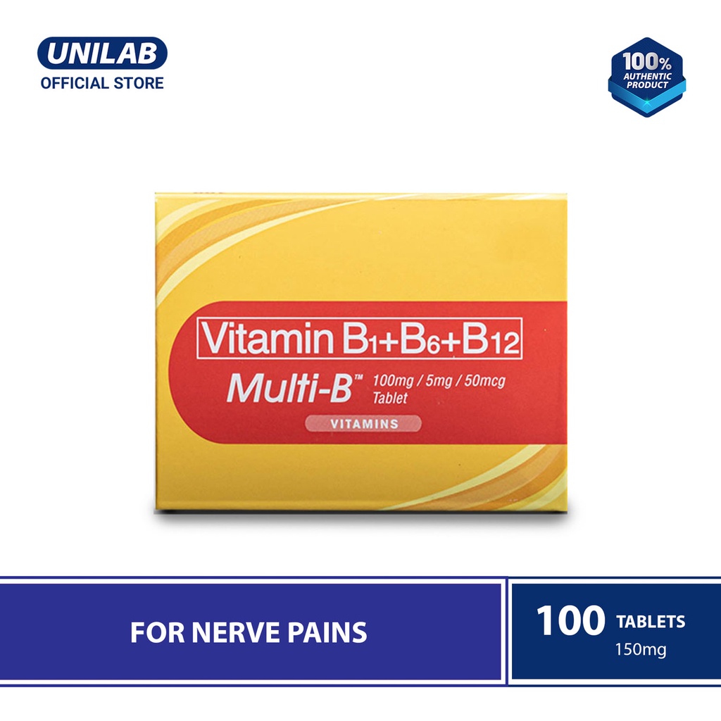 United Home Multi-B Vitamin B Complex (B1+B6+B12) 100 tablets (For ...