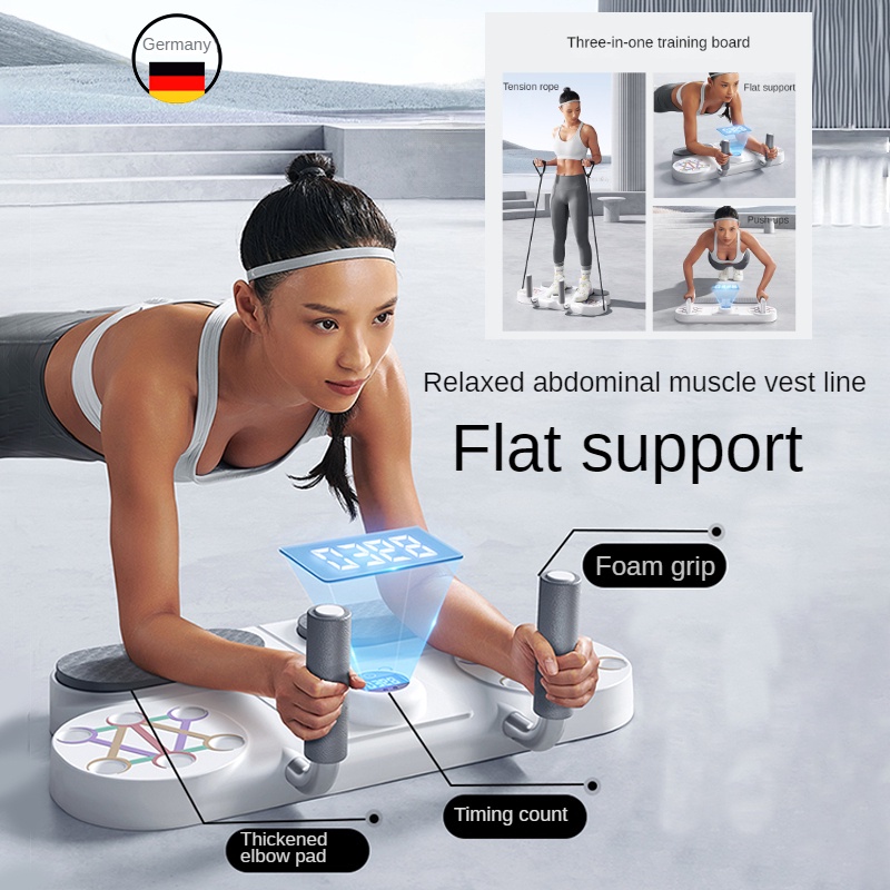 Push Up Board Plank Trainer Timer function Adjustable Family strength ...