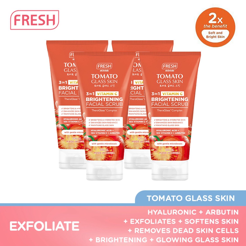 Fresh Skinlab Tomato Glass Skin Micro Polish Facial Scrub (100 Ml ...