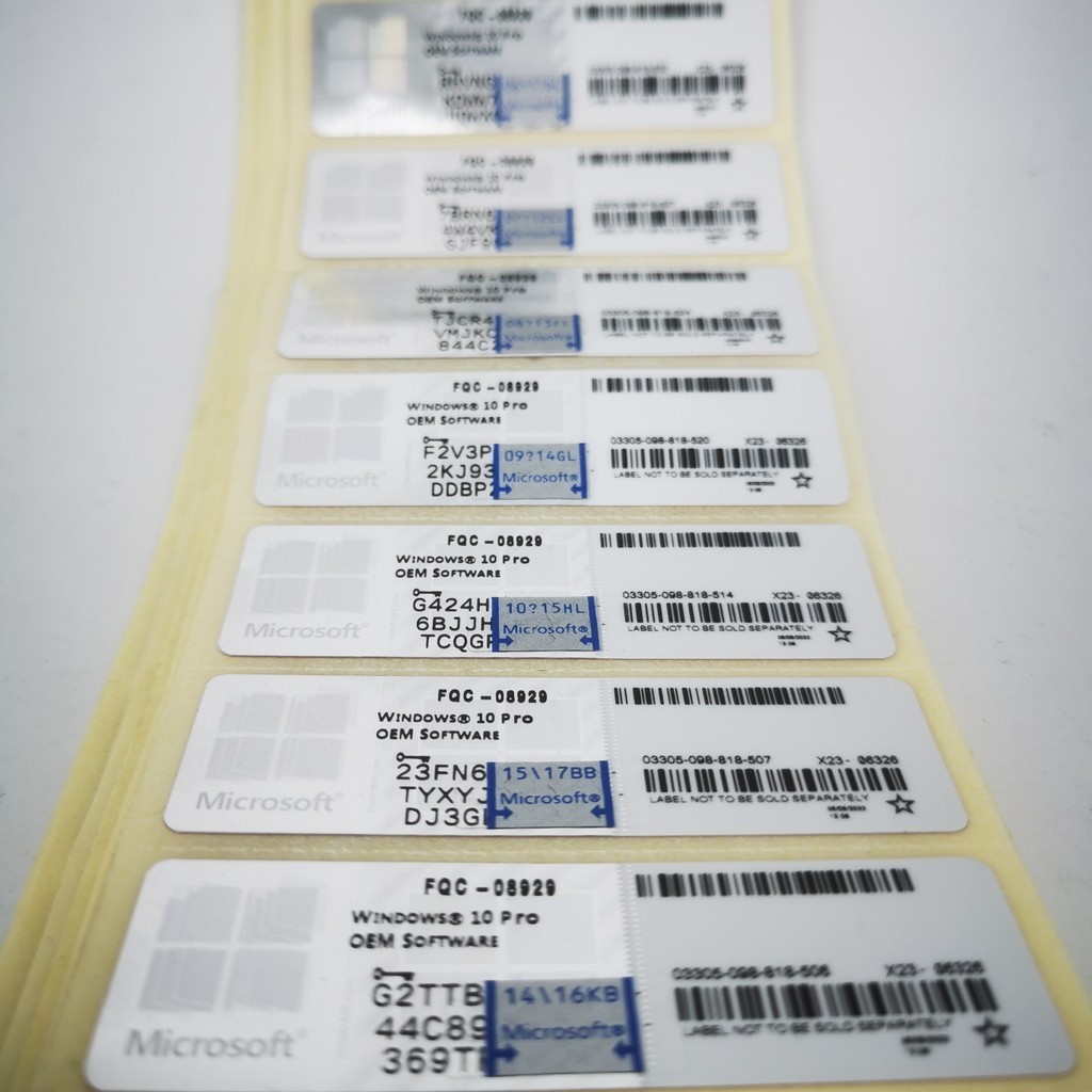 Win.10 pro Version Silver Label Serial Number sticker Genuine wind ...