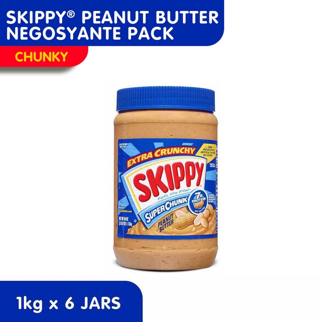 SKIPPY Peanut Butter Chunky Negosyante Pack (6 Jars x 1kg) | Shopee ...