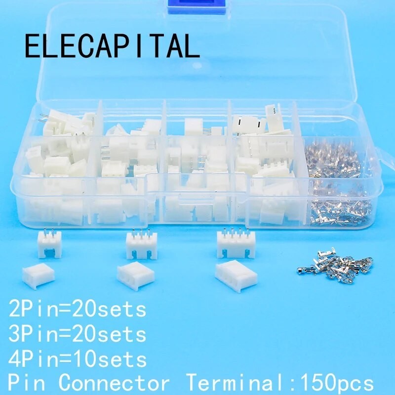 50 sets Kit in box 2p 3p 4 pin 2.54mm Pitch Terminal / Housing / Pin ...