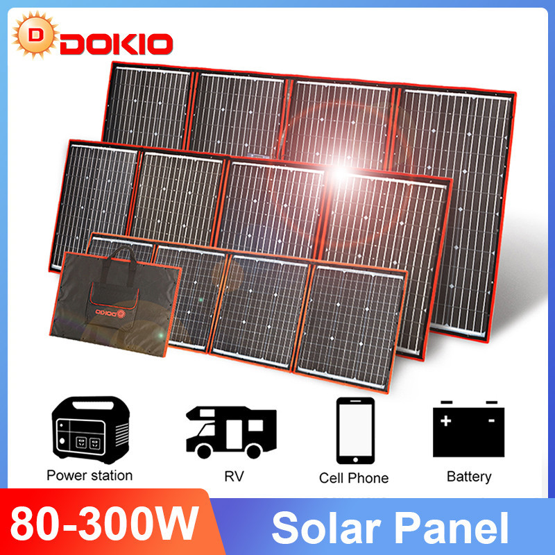 Dokio 18V 80W 100W 200W Portable Foldable Solar Panel With 12V ...