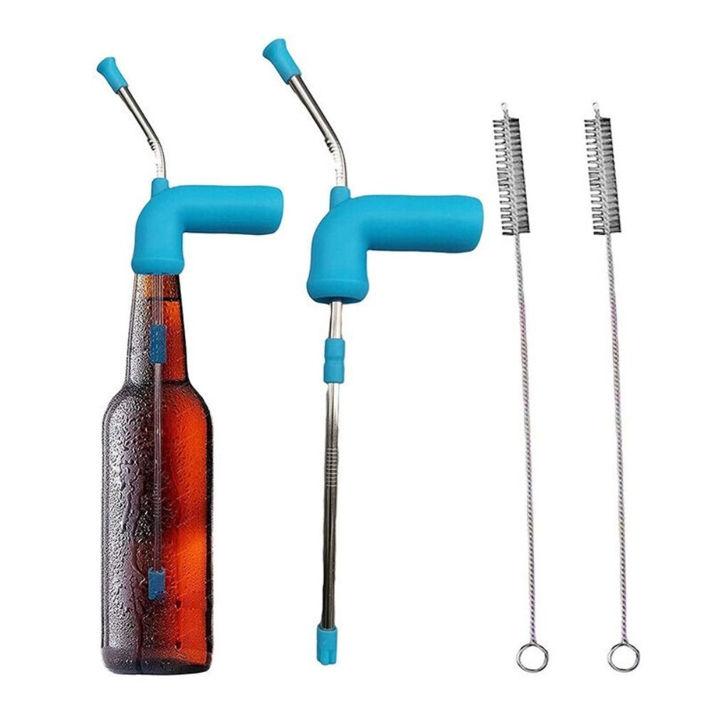 Beer Snorkel Straw Beer Bong Funnel Slammer Double Snorkel Drinking ...