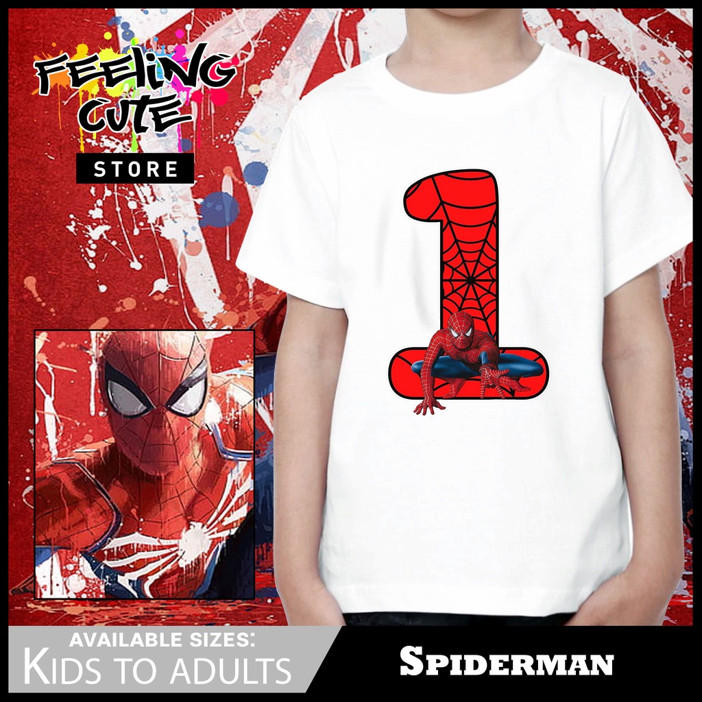 Spiderman Numbers Shirt Birthday Shirt Kids to Adults Unisex | Shopee ...