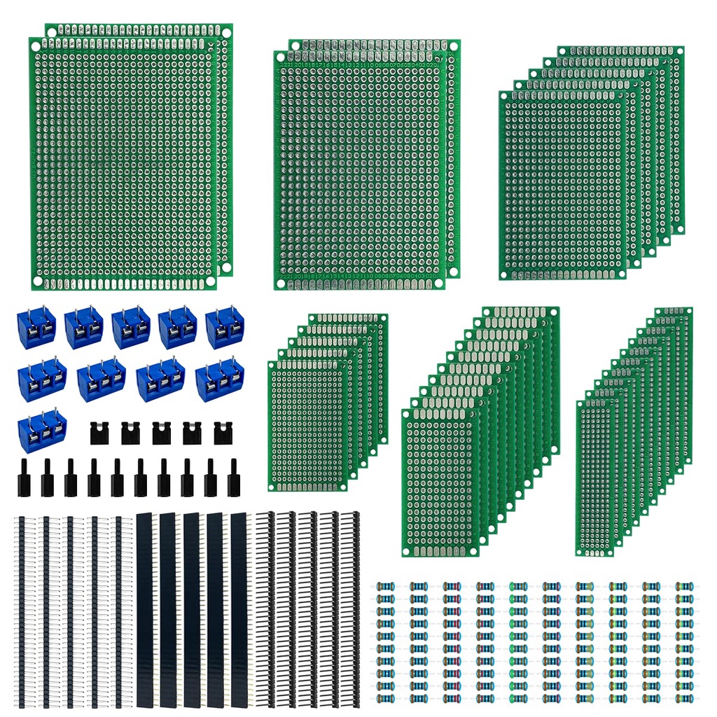Double Sided PCB Board Kit Prototype Boards for Arduino DIY Soldering Circuit Board Electronic ...