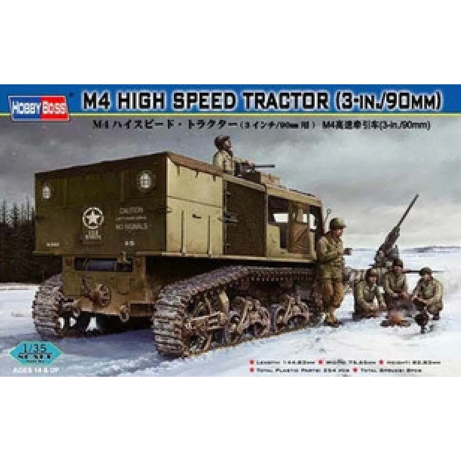 HOBBYBOSS model kit 82407 M4 HIGH SPEED TRACTOR 3-IN./90MM 1/35 SCALE ...