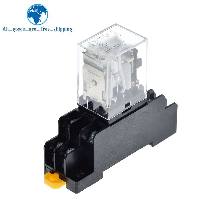 TZT 12V 24V DC 110V 220V AC Coil Power Relay LY2NJ DPDT 8 Pin HH62P JQX-13F With Socket Base OK ...