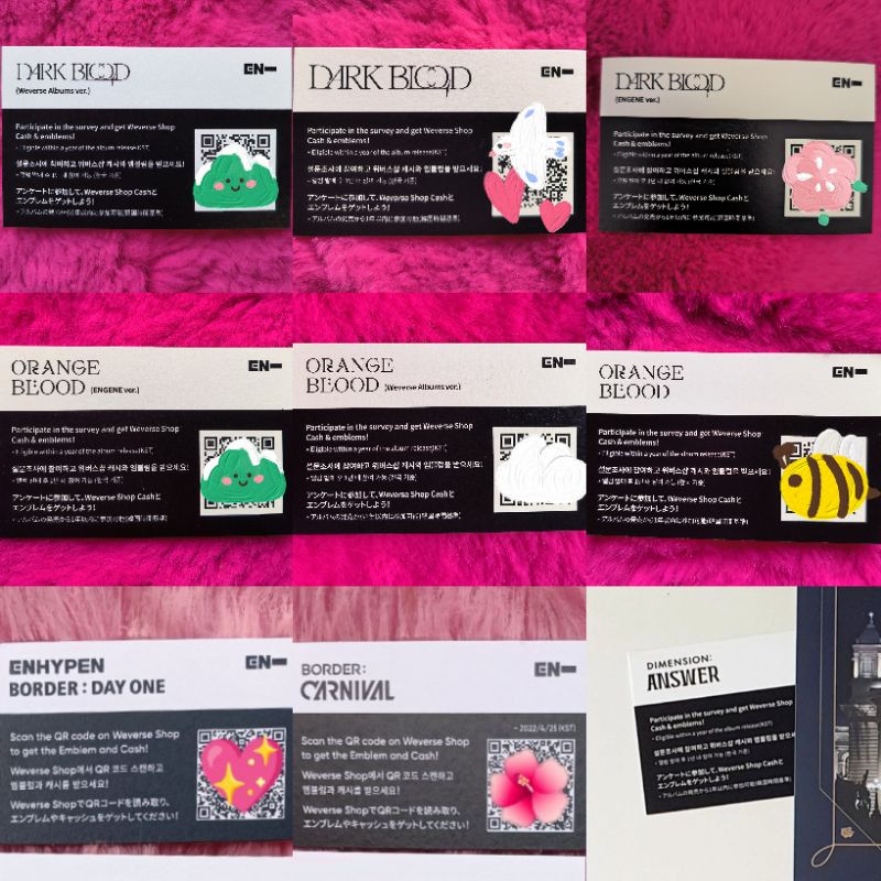 Enhypen Official Qr Codes(Unscanned) Border Day One Carnival Dimension ...