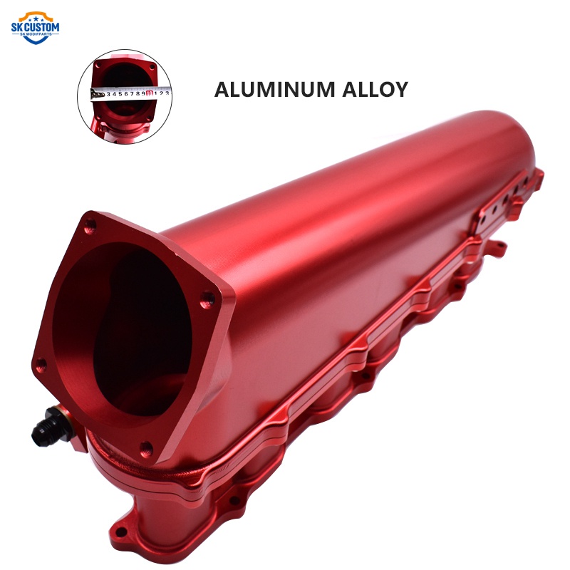 90MM CNC+Aluminum Intake Manifold With 6 Injector and Fuel Rail For ...