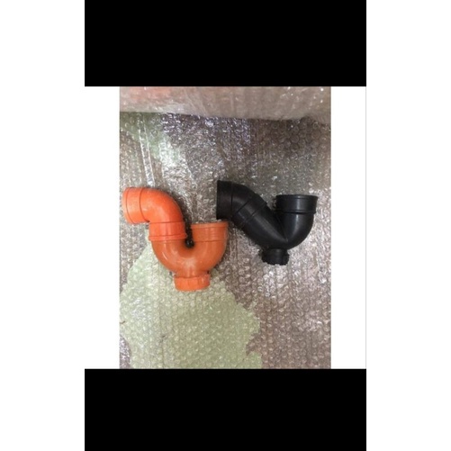 high quality( kitchen sink) pvc U-trap/ p-trap 2 w/elbow orange/black ...