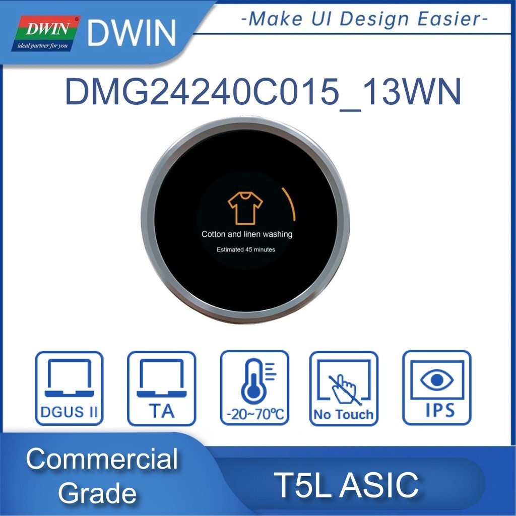 DWIN 1.3/ 1.54 Inch Circular 240*240 Knob Rotary Switch Screen with ...