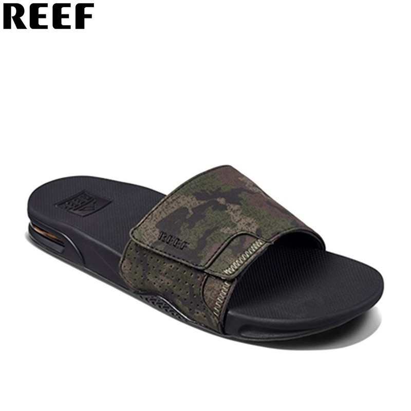 Reef Mens Fanning Slide Olive Camo Sandals | Shopee Malaysia