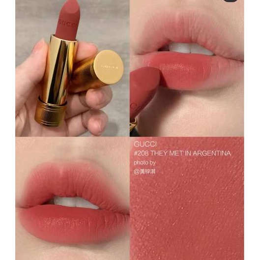 Gucci Gucci Lipstick Subpackage Test Color Sample Gold Tube Matte 208 ...
