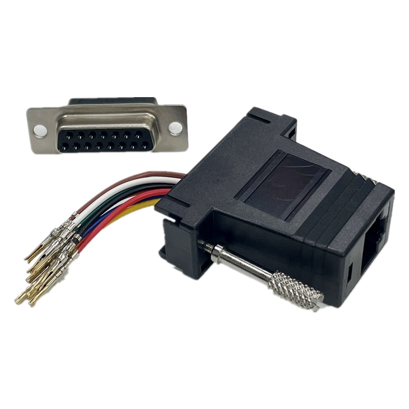 RJ45 to D-Sub 15 Pin Connector RS232 to RJ45 Computer Head DB15 Female ...