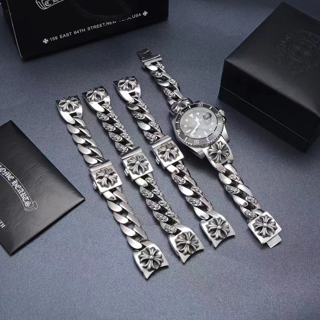 Watch Chain/Men's Wide Watch Chain/Cross Flower Shape Pattern/Suitable ...