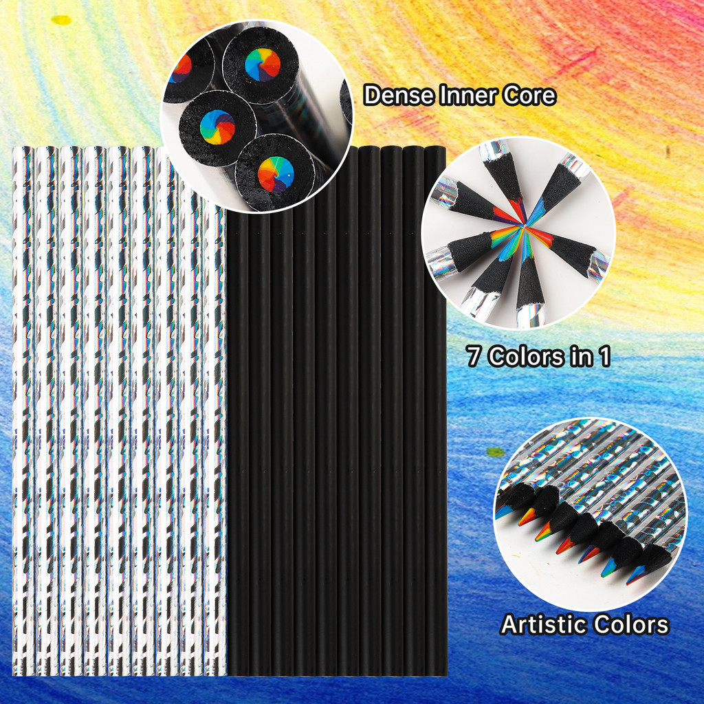 pastel 7 Colors Concentric Gradient laser Colorful Pencil Crayon ...
